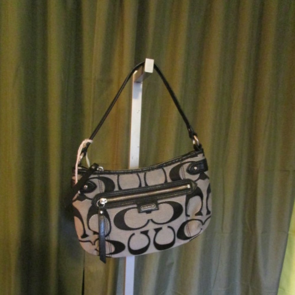 Coach Signature Moonlight Purse Black And Grey - Gem